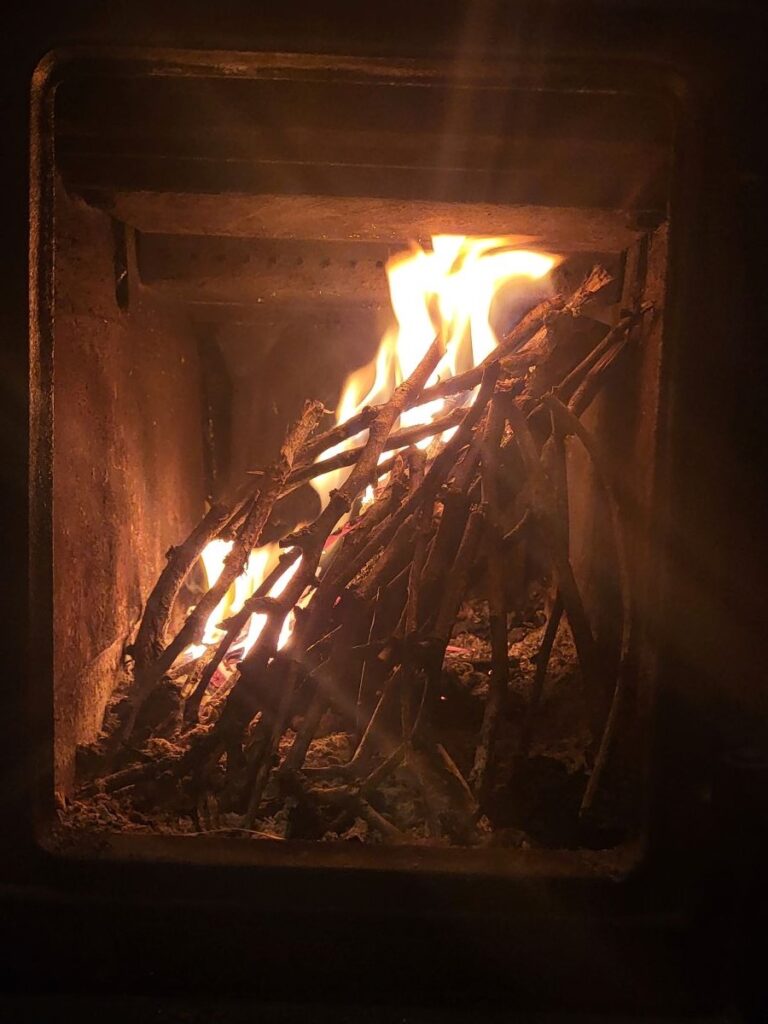 How to start a fire in a wood stove - Seen and Green